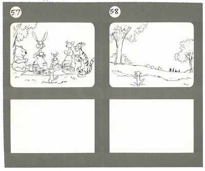 Winnie the Pooh Disney Original Production Storyboard Drawing 1977 ...