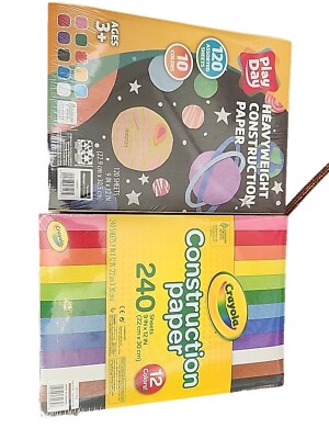 Crayola Construction Paper Pack 240 Sheets 9"x12" 12 Different Multi ...