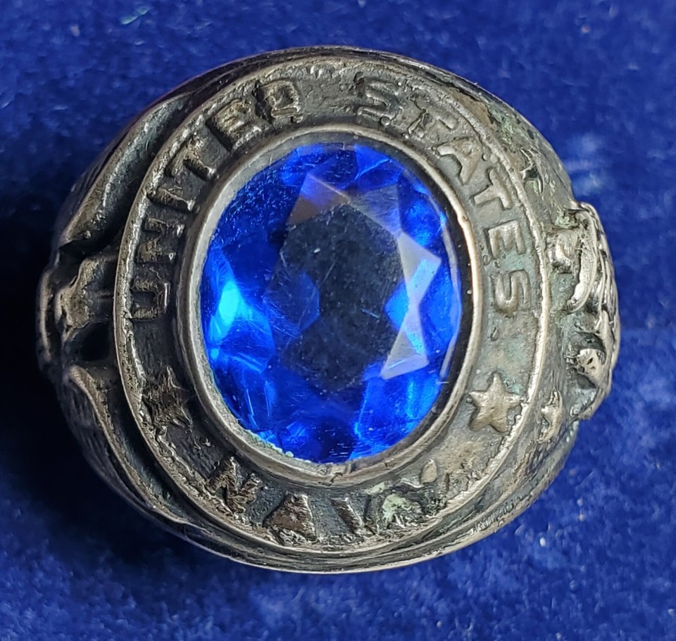 Vintage United States Navy Sterling Silver Military Mens Class Ring | eBay
