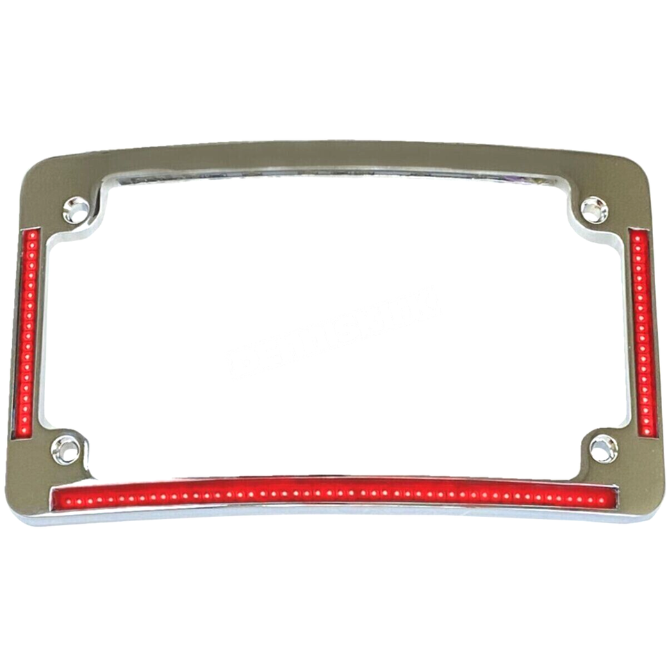 Custom Dynamics 4x7 Curved LED License Plate Chrome Frame Harley ...