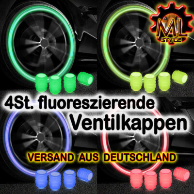 4St Ventilkappen für Auto Fahrrad Motorrad Ventile fluoreszierend leuchtend Rad | eBay.de