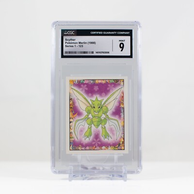 Pokemon Scyther 123 Merlin Sticker Series 1 Topps - CGC 9 Mint - POP 8 ...