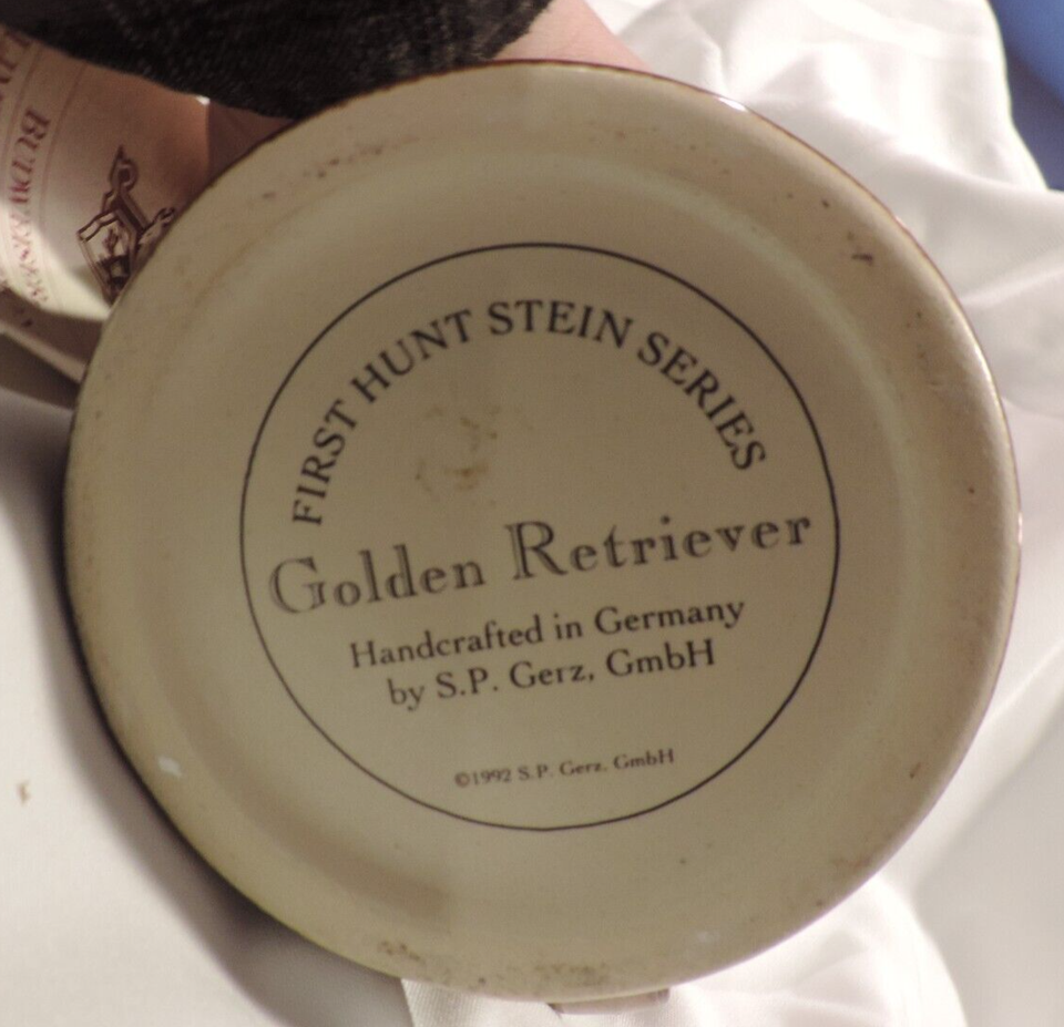 1995 BUDWEISER FIRST HUNT SERIES GOLDEN RETRIEVER STEIN BY GERZ GERMANY ...