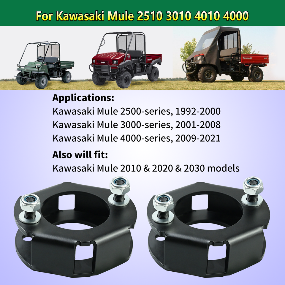 2" Front Lift / Leveling Spacer Kit For Kawasaki Mule 2510 3010 4010 ...