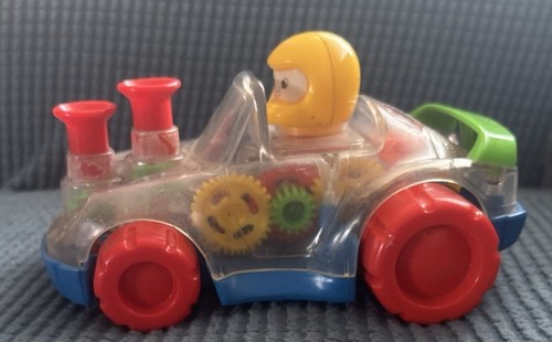 Vintage RARE Clear Color Toy Race Car w/ Moving Gears Kid Made in China ...