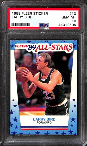 1989 Fleer Stickers #10 LARRY BIRD PSA 10 GEM-MT 44012505 | eBay
