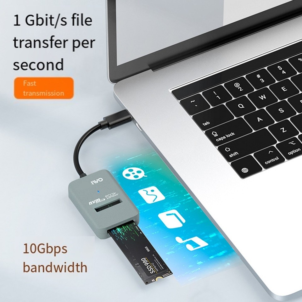 10Gbps M.2 NVME SSD Enclosure Case Type-C M2 PCIE NVME SSD Adapter Tool ...