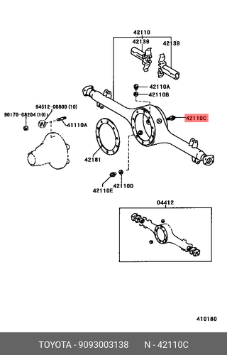 Original plug, breather for rear axle housing, 9093003138 for TOYOTA ...