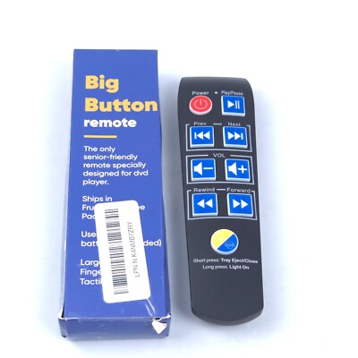 Big Button Remote For Electcom Pro DVD Player Senior/Elderly Friendly ...