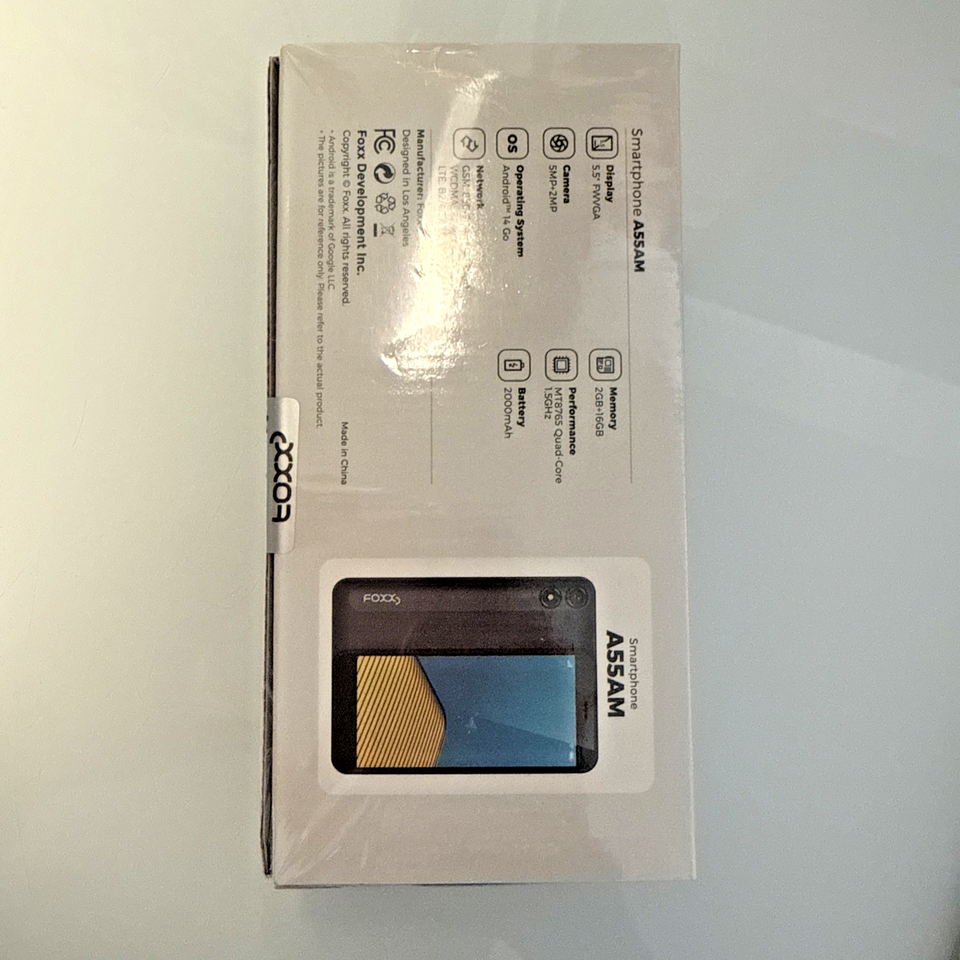 FOXX A55AM (Unlocked) - Black 5.5” 2GB RAM 16GB GSM Android Smartphone ...