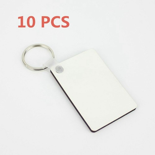 10Pcs Sublimation Wooden Hard Board Printing Key Rings Blank MDF Key ...