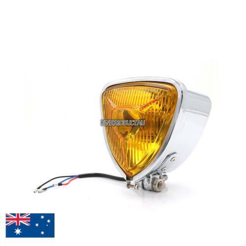 Chrome amber lens motorcycle headlight 4 harley bobber chopper cafe ...