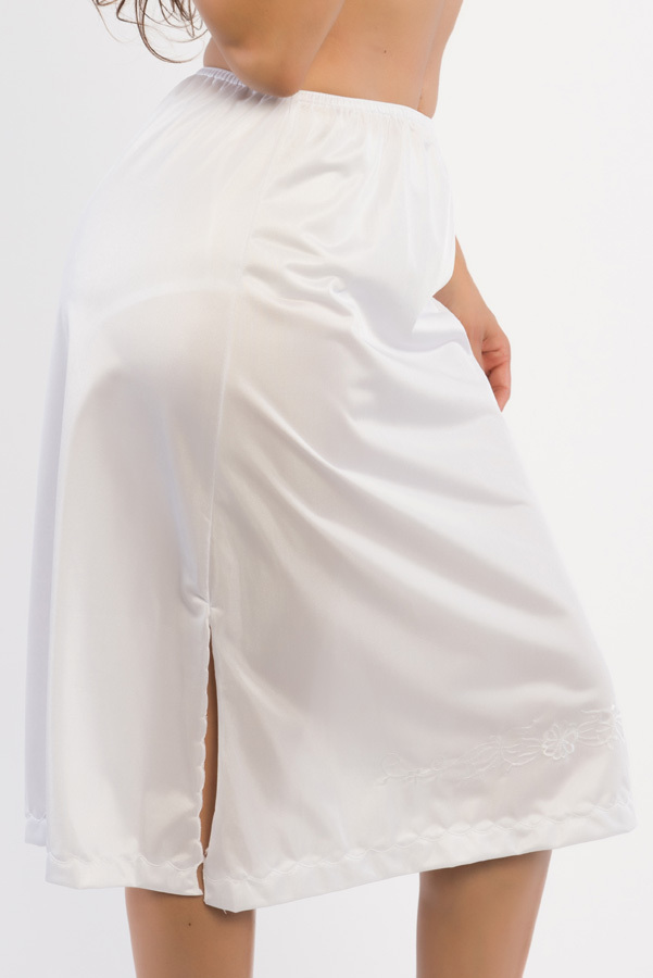 Women Half Slip 25" Length White Beige Black Side Open Slits S M L XL ...