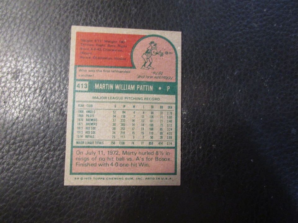 1975 TOPPS CARD#413 MARTY PATTIN ROYALS NM | eBay