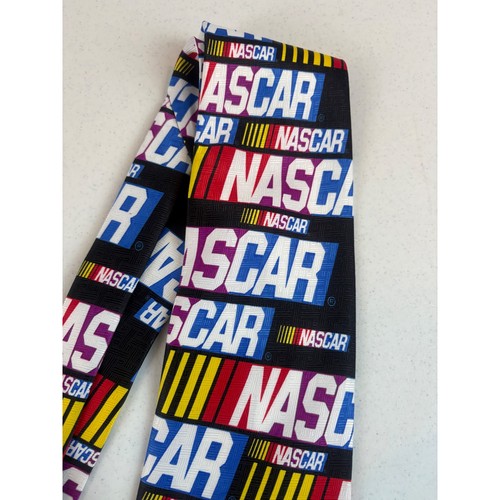 Ralph Marlin NASCAR Logo Repeat Necktie Mens Black Red Blue Yellow ...