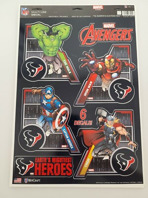 Marvel Houston Texans Multi-Use Decal 6-pack | eBay