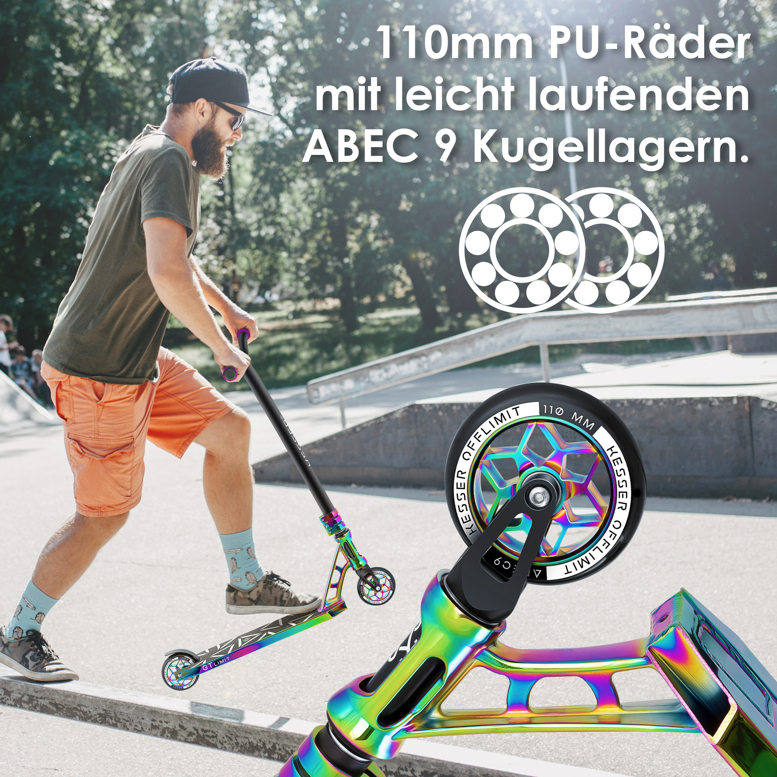 KESSER® Stunt Scooter Cityroller Kickscooter Kinderroller Tretroller ...