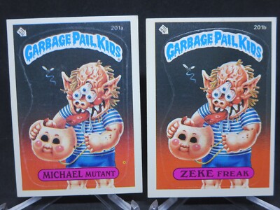 1986 Garbage Pail Kids OS5 201a+b Michael Mutant Zeke Freak Decent ...