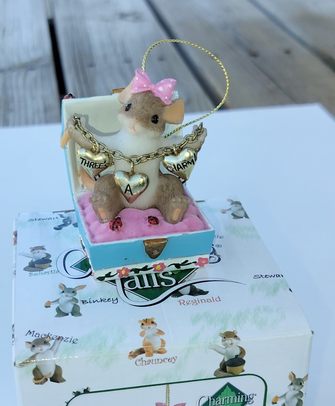 Charming Tails Figurine Three's A Charm Ornament 98/524 Squashville NIB ...