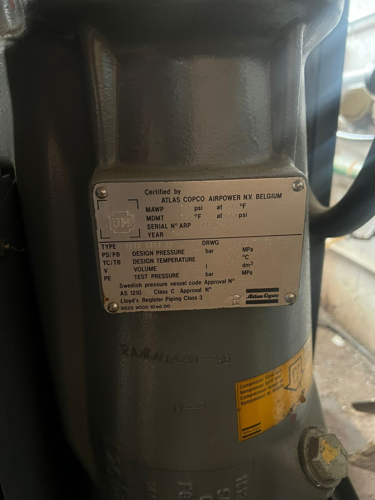 USED GA22 Atlas Copco Rotary Compressor With Tank | eBay