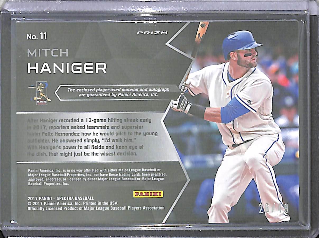 2017 Panini Spectra Patch Autograph Prizm #11 Mitch Haniger No 26 of 49 ...