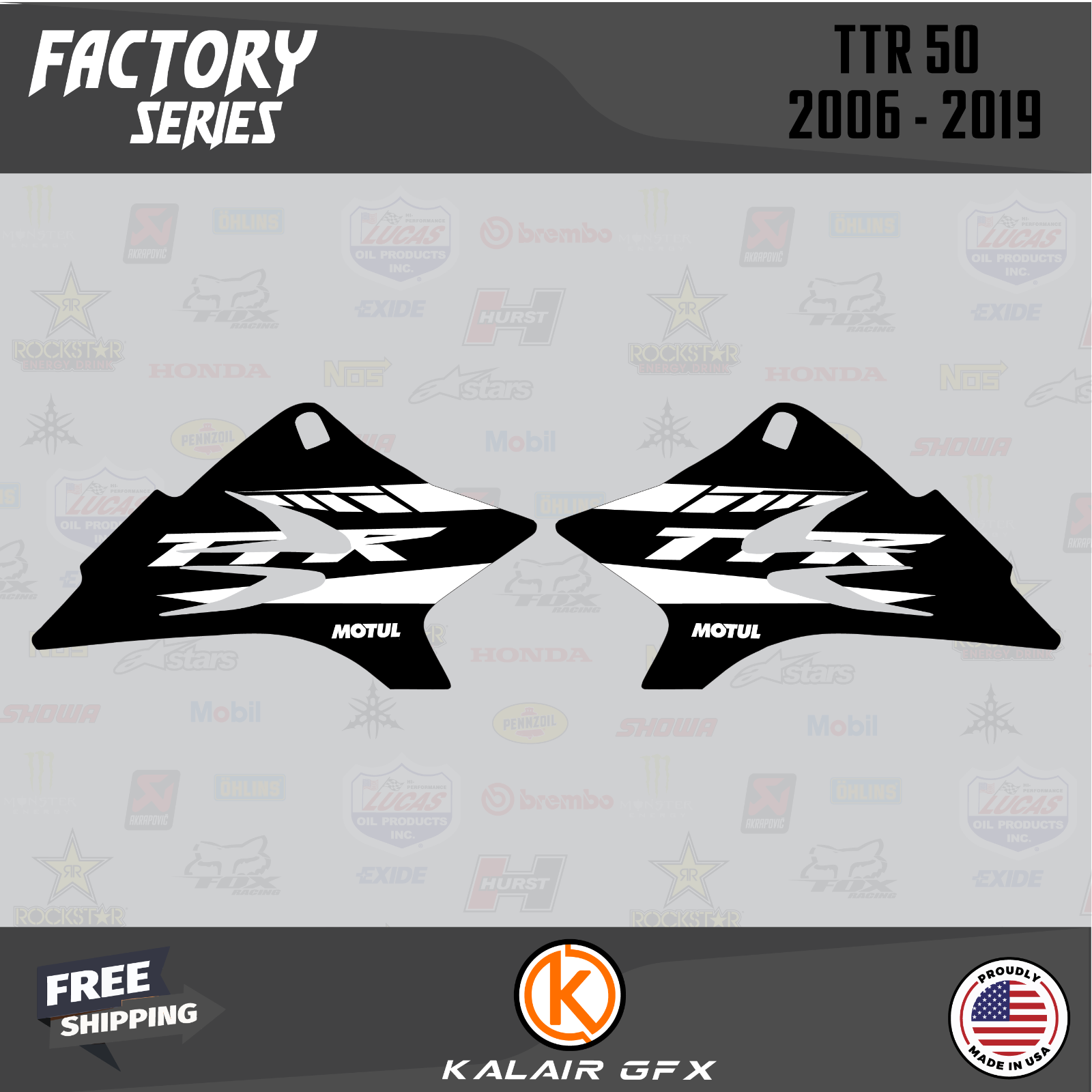 Graphics Kit for Yamaha TTR50 (2006-2023) TTR 50 TTR-50 Factory - White ...