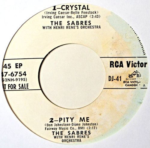 Sabres Crystal / Pity Me - Eddie Fisher Some Day Soon / All About DJ 45 ...