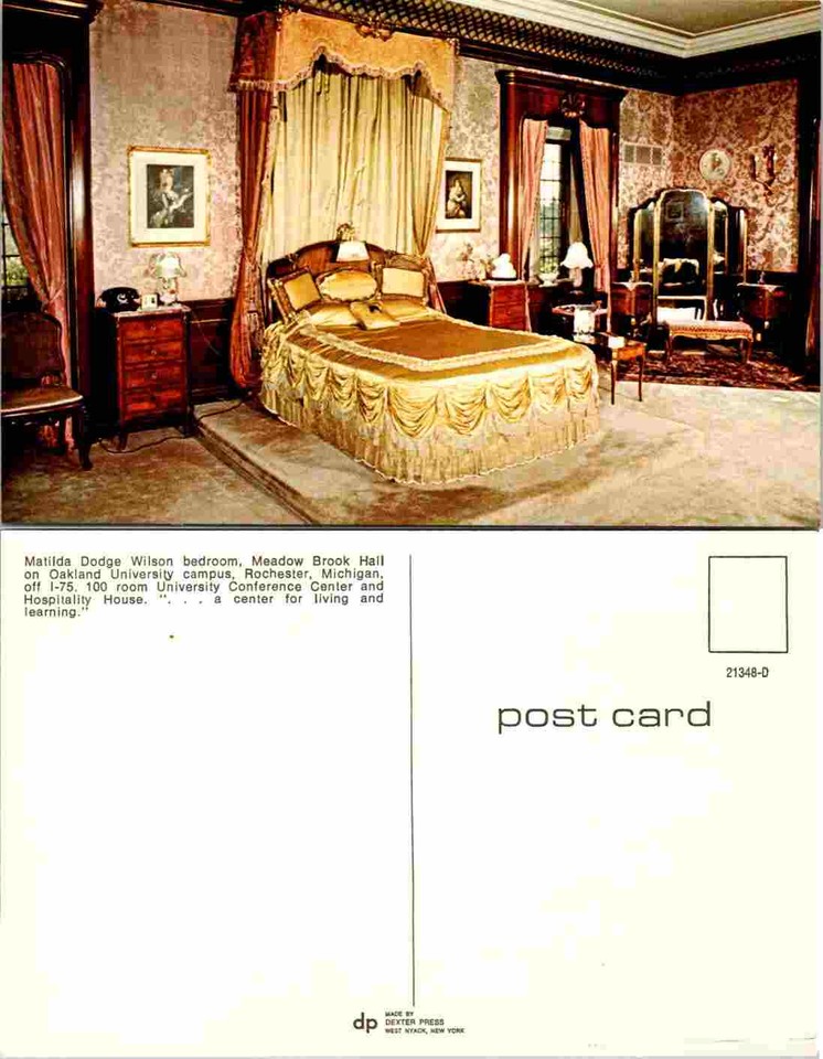 VTGPostcard-Matilda Dodge Wilson bedroom, Meadow Brook Hall- Oakland ...