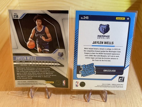 24-25 Jaylen Wells Rookie Cards - 2 Card Lot - Prizm + Donruss ...
