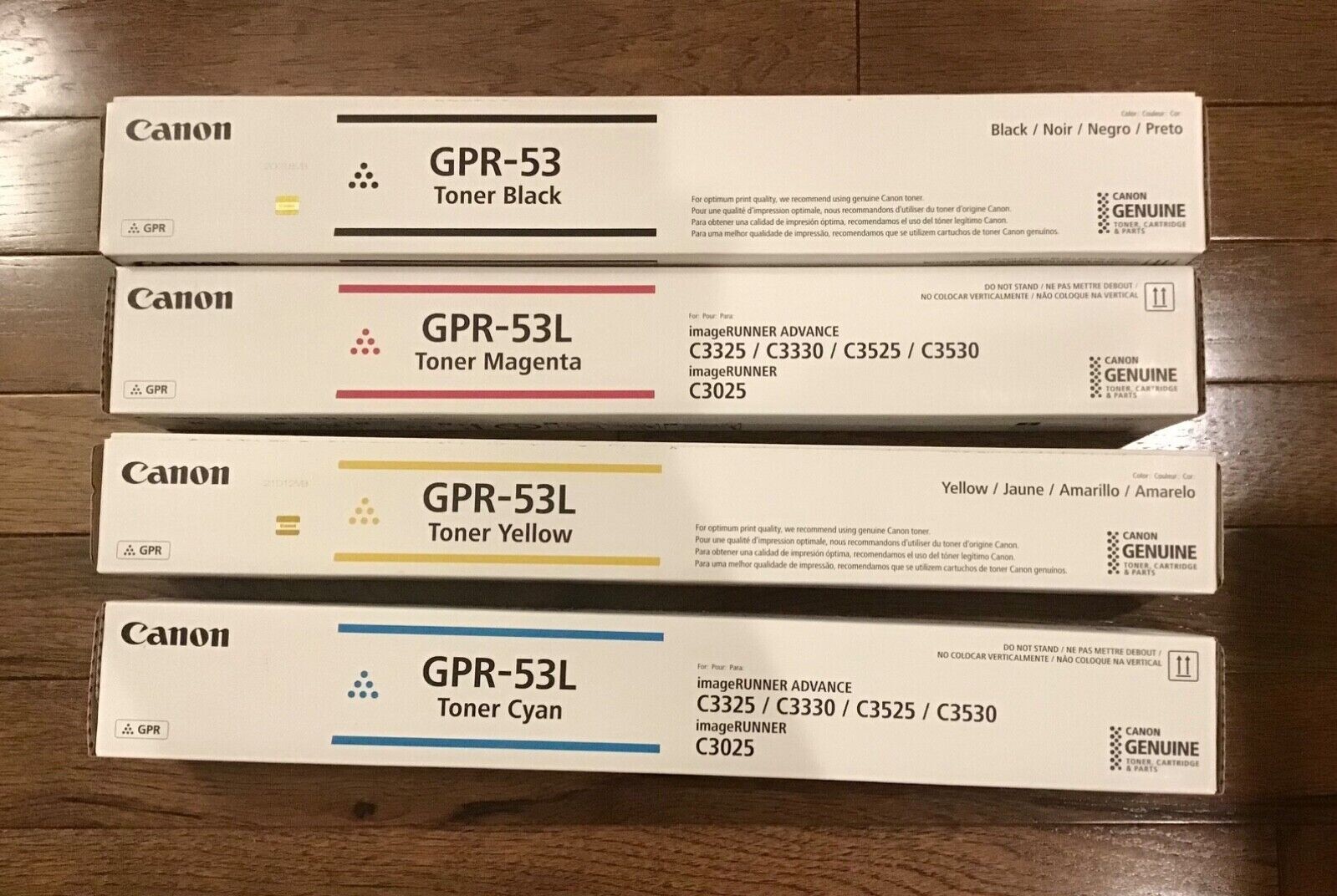 Genuine Canon GPR-53L B, C, M, Y Toner Cartridges | eBay