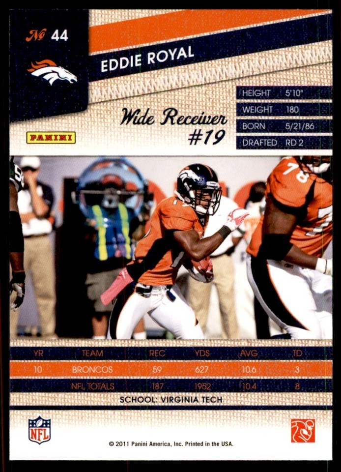 2011 Panini Threads #44 Eddie Royal | eBay