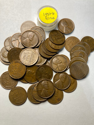 1931-D LINCOLN WHEAT CENT ROLL, HIGH GRADE, 50 COINS, ALL COINS "FINE ...