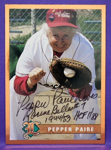 Pepper Paire Davis Racine Belles Legends 1993 Magazine Autographed Card ...