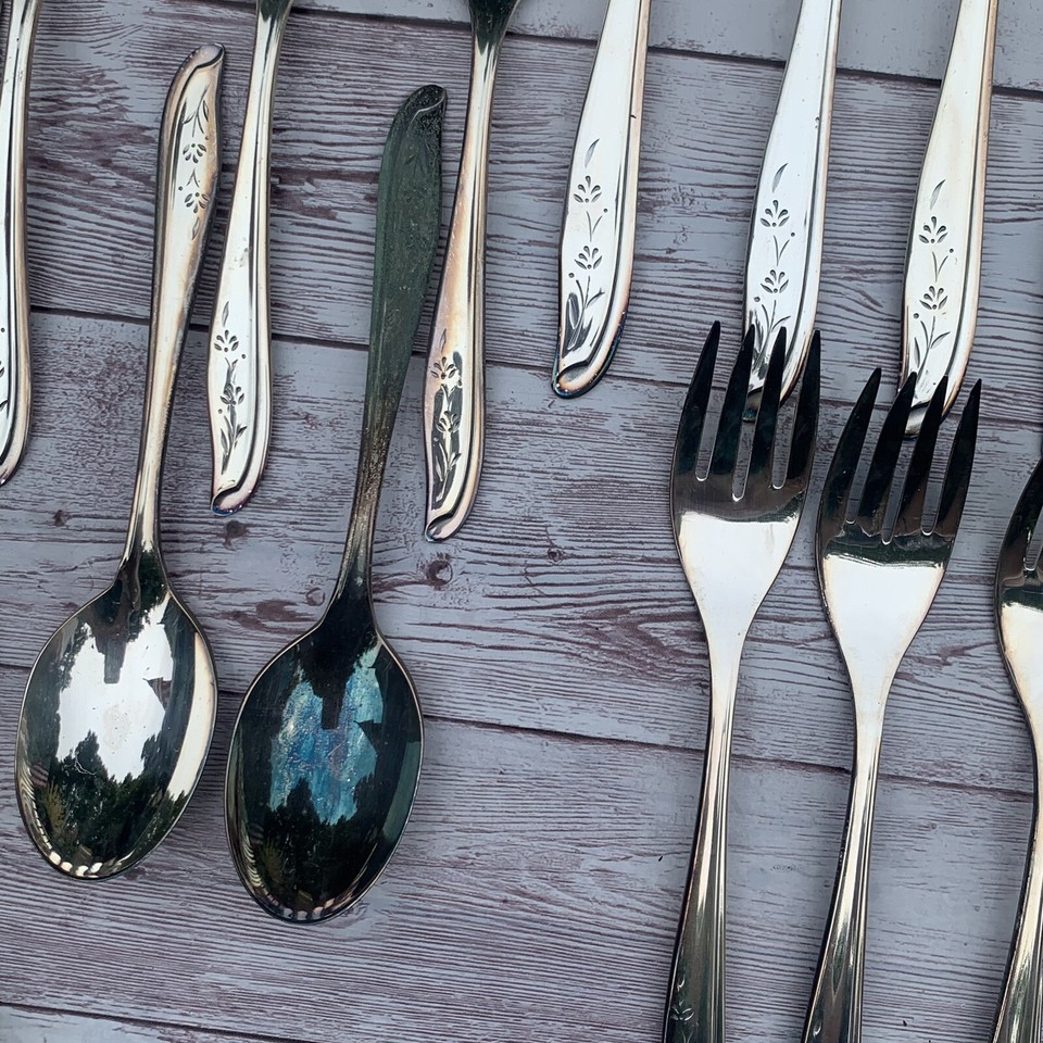 Meridian Silver Plate Co. CT USA Supreme 42 Piece Set Petal Lane ...