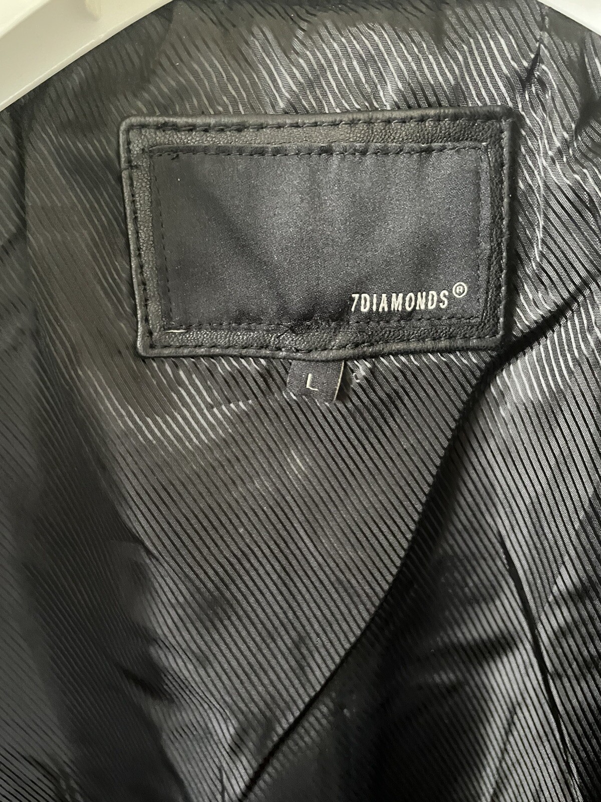 7 Diamonds Novara Leather Wool Varsity Jacket Black Men's Size L ...