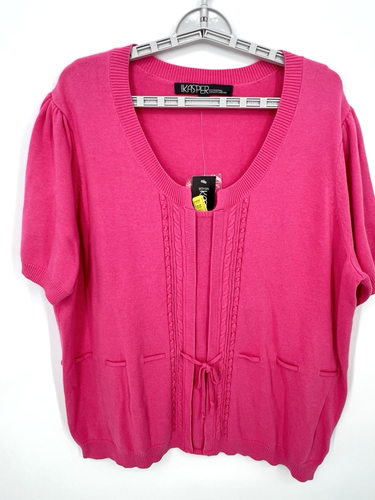 Kasper Women's Pink Scoop Neck Top Plus Size 3X Short Sleeve Sweater ...