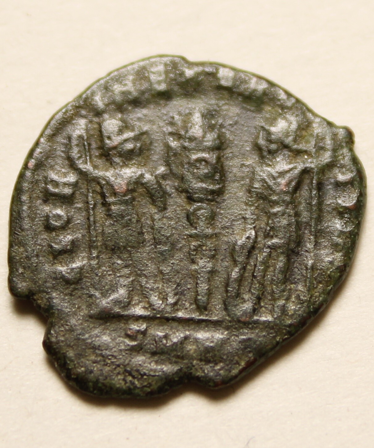 Constantine Rare ancient Roman coin VRBS ROMA Legion soldiers spears ...