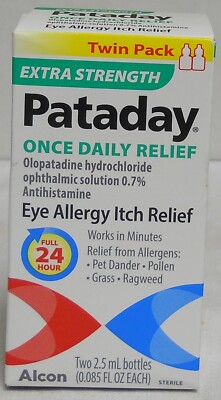 Pataday Extra Strength Eye Allergy Itch Relief 2 Bottles Exp. 07/2026 ...