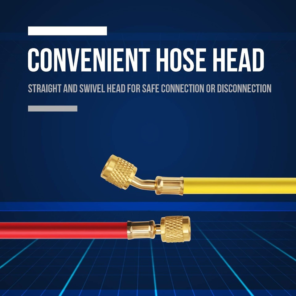 Versatile 4-Piece AC Manifold Gauge Hose Kit - Fits Multiple ...