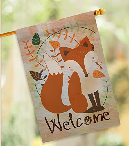 HS191107-P3 Welcome Fox Garden Friends Bugs & Frogs Decorative Vertical ...