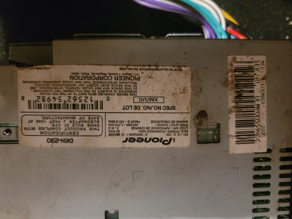 Pioneer Premier DEH-230 CD Player Car Stereo AM/FM Radio | eBay