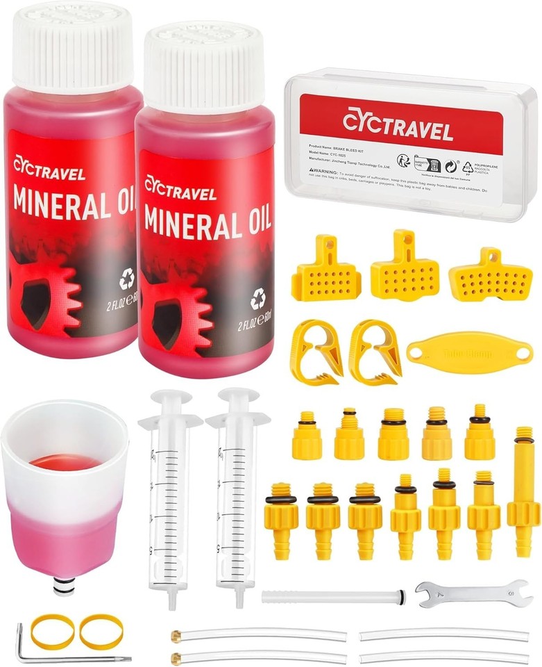 Shimano Brake Bleed Kit: Pro Hydraulic Disc MTB Fluid, Syringes, Funnel ...