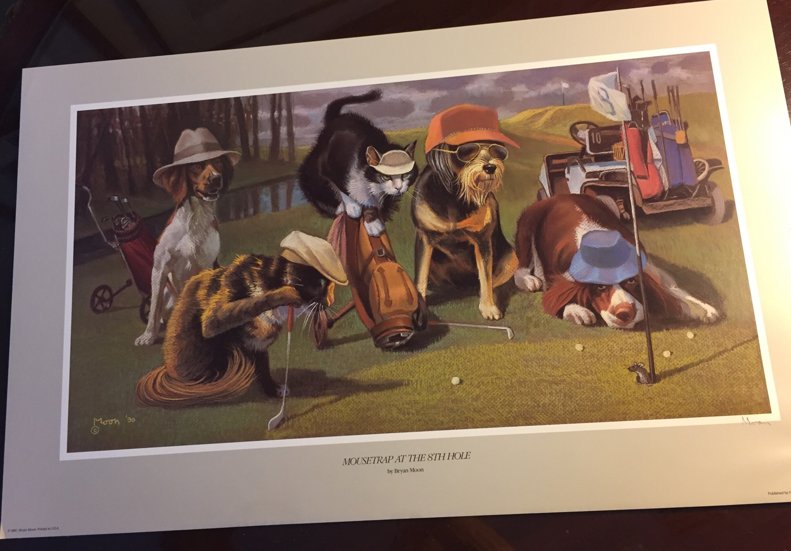 Bryan Moon, " Mousetrap At The 8 Th Hole" ARTIST SIGNED, Not Mint,1990 ...