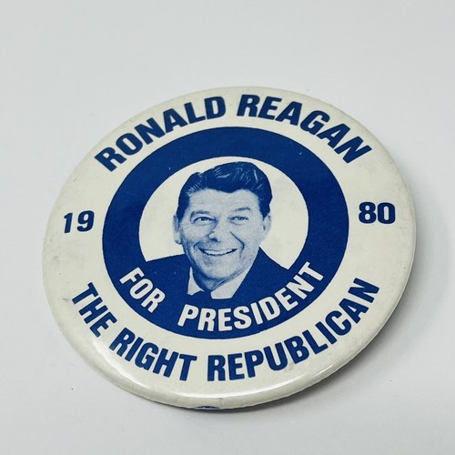 1980 Ronald Reagan For President The Right Republican Campaign Button ...