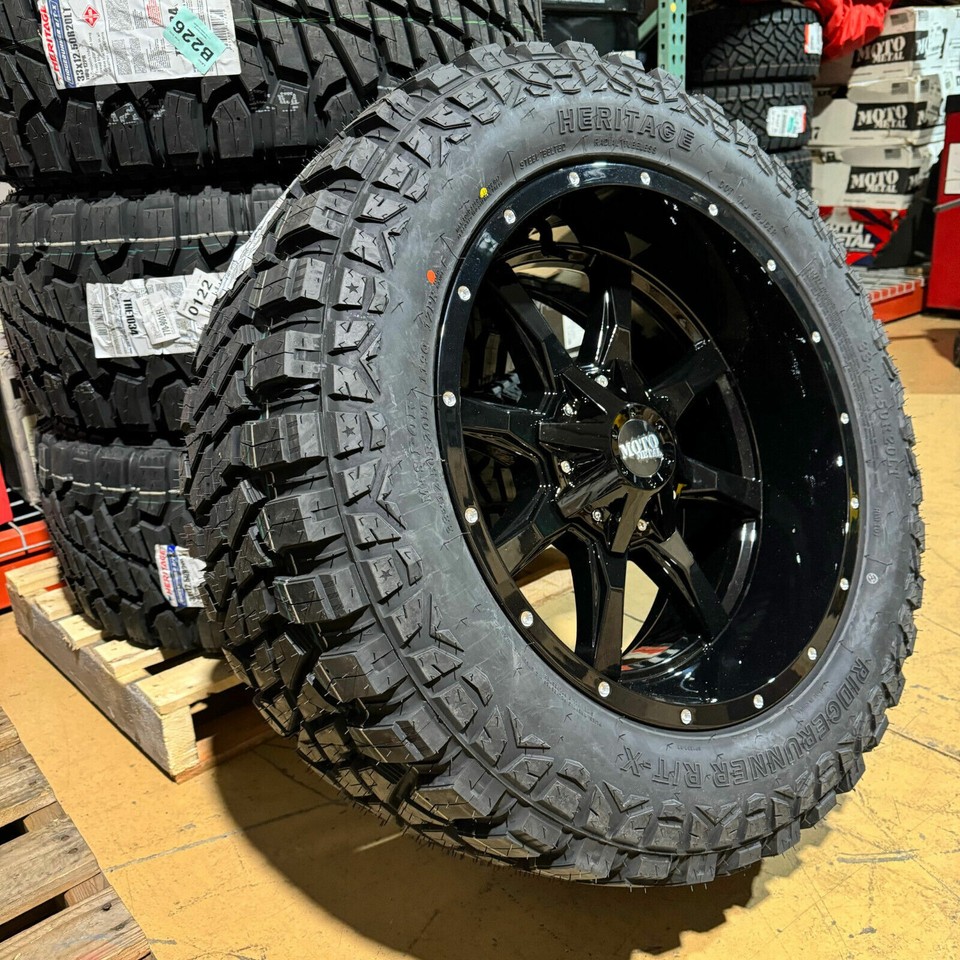 5) 20x10 Moto Metal MO970 Black Wheels 33" RT AT Tires 5x5 Jeep ...