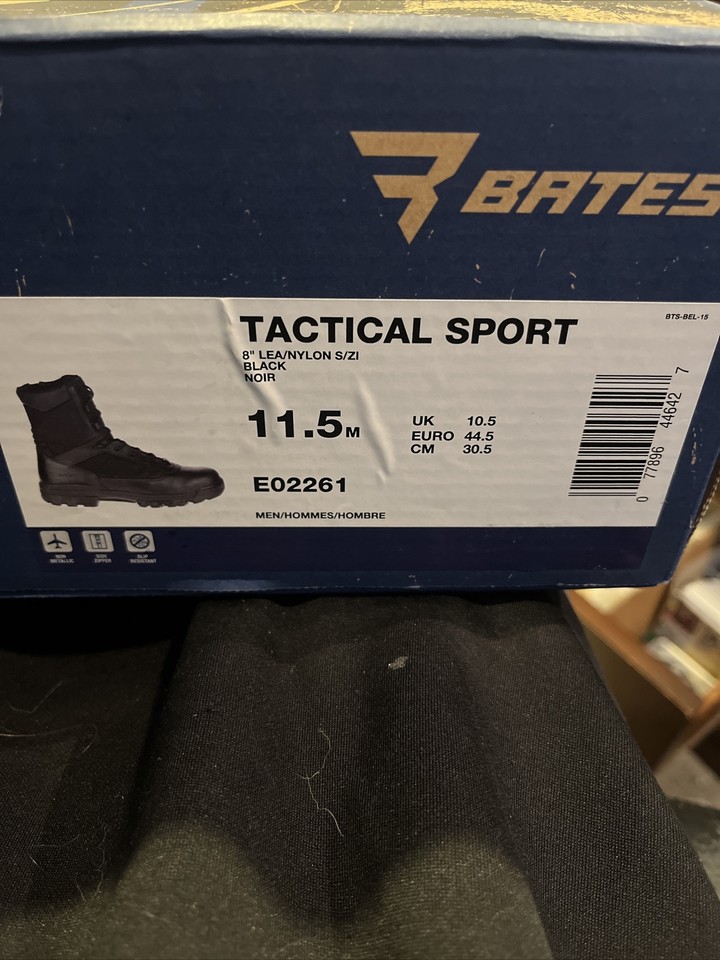 Bates Men's 8" Ultralite Tactical Sport Side Zip Military Boot Black ...