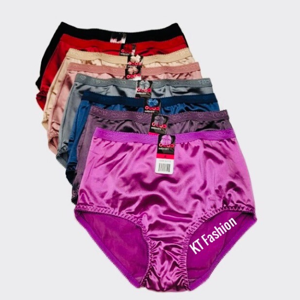 6 Packs Lot Sexy Women Satin Panties Full Briefs Lace Sheer Underwear ...