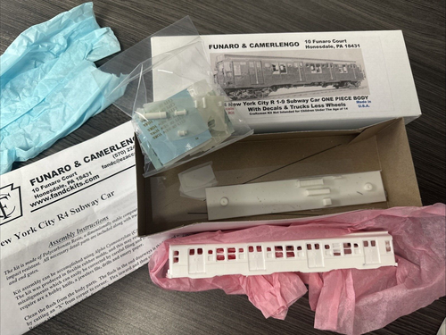 Funaro & Camerlengo HO Kit #104 New York City R 1-9 Subway Car Less ...