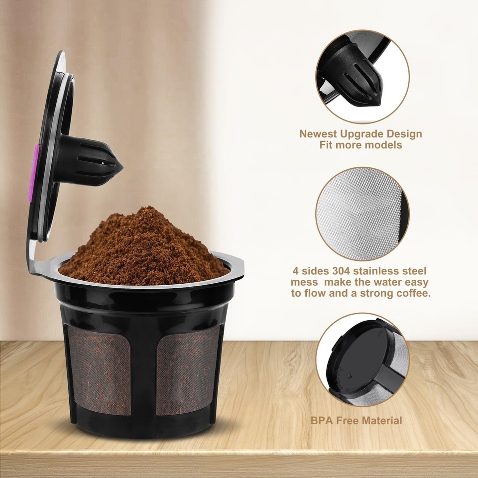 Reusable K Cups 6 Pack for Keurig 1.0 & 2.0 Coffee Makers, Refillable ...