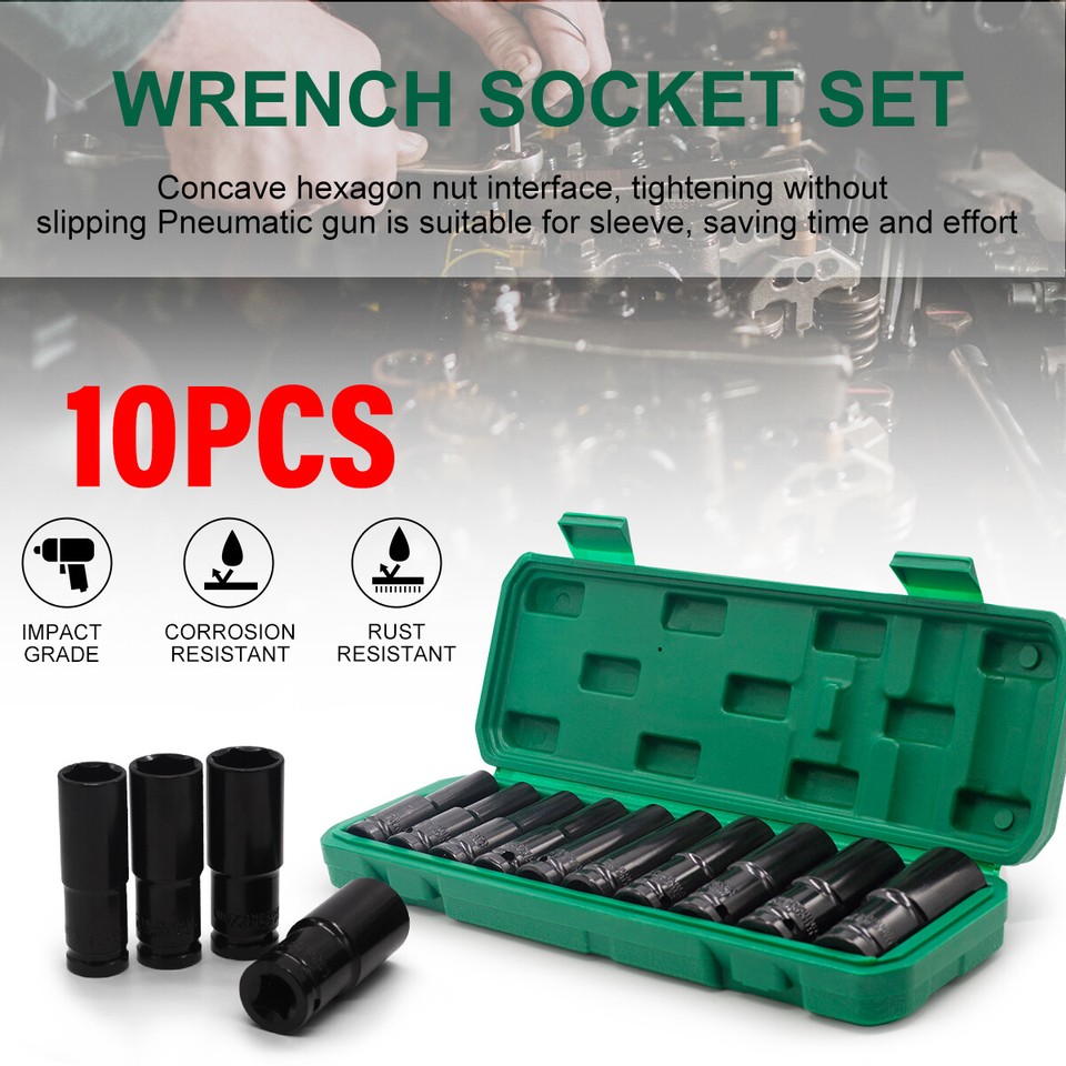Deep Impact Socket 1/2" Drive Long Reach Thin Wall 10-Metric Sockets 10 ...